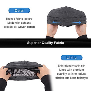 BAGIFT Turban Hat for Men,Silk Satin Lined Halo Turban Head Wrap Skull Cap for Men and Women (White)