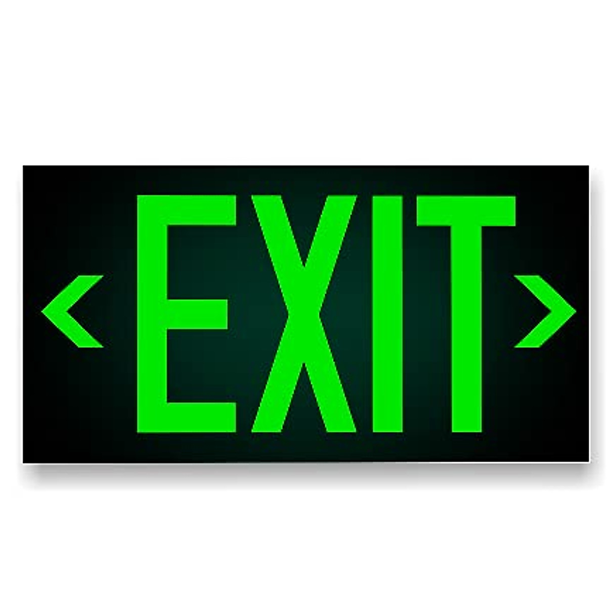 Photoluminescent Exit Sign Black W/Holes and Hardware - Aluminum Code Approved UL 924 / IBC/NFPA 101 (Directional Arrows Included) NightBright USA Part ULB-050-HH