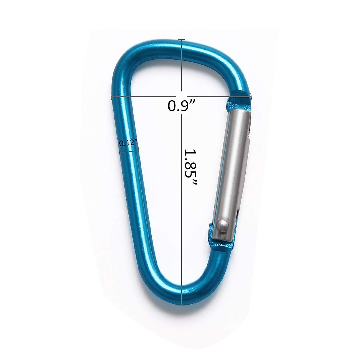 UPINS 100Pcs Aluminum Locking Carabiner Spring Clips Hook Keychain D Shape Buckle Pack