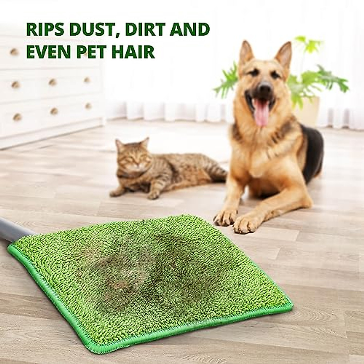 Zavrski Baseboard Cleaner Tool with 58" Long Handle Wall Cleaner Mop with Extendable Handle 4 Reusable Cleaning Pads Baseboard Duster for Washing Walls, Ceiling, Floor, Window