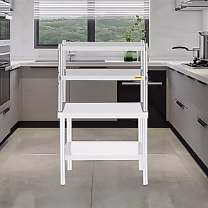 VEVOR Double Overshelf, Double Tier Stainless Steel Overshelf, 30 in. L x 12 in. W Double Deck Overshelf, Height Adjustable Overshelf for Prep & Work Table in Kitchen, Restaurant