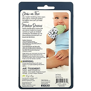 Itzy Ritzy Silicone Teething Mitt - Soothing Infant Teething Mitten with Adjustable Strap, Crinkle Sound & Textured Silicone to Soothe Sore & Swollen Gums - Baby Teething Toy For 3 Mos & Up, Cactus