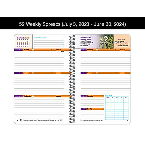 Dated High School Student Planner 2023-2024 Academic School Year, Small (5.5" by 8.5") Block Style Datebook with Classic High Block Cover