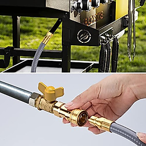 5249 Propane to Natural Gas Conversion Kit, 10FT 3/8” Natural Gas Hose with Quick Connect Fitting, Compatible with Blackstone 28"&36"Griddles, Tailgater & Single Burner Rec Stove