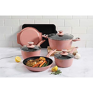 Oster Cookware Set, 12-Piece, Dusty Rose