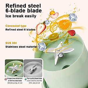 JzcsdkSIL Small Portable Blender With Straw Electric Juicer Fruit Mixers Rechargeable Blender Small Juicer For Indoor Outdoor Portable Electric Juicer