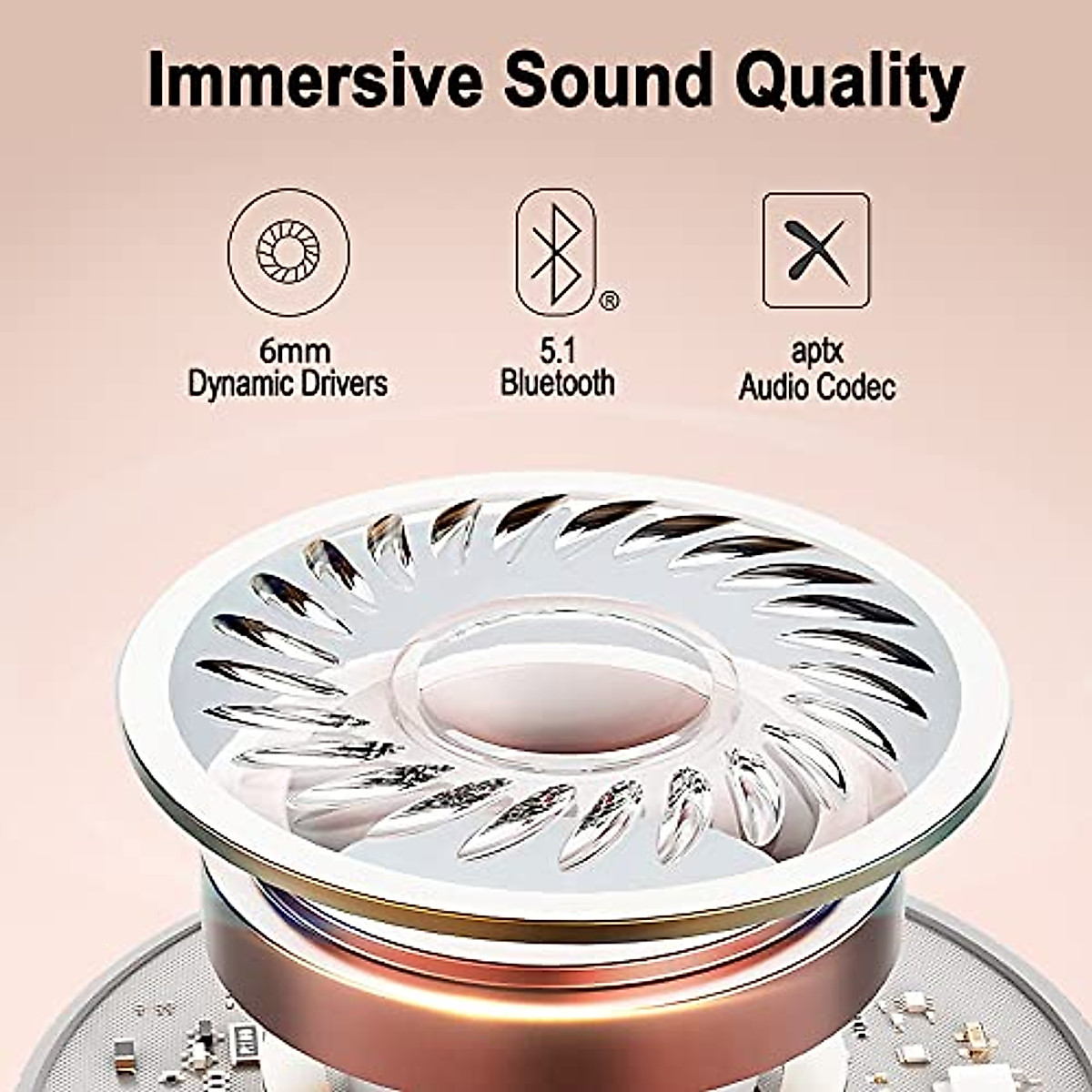 Togetface Kids Girl Wireless Earbuds Bluetooth Adult Touch Headphones, 32 Hours of Playback time, Stereo, Music/Game Mode, Noise Reduction Pink