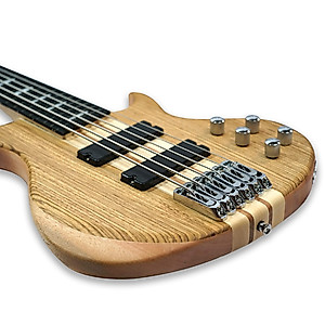 Fretless 6 String Electric Bass Guitar Millettia Laurentii+Okoume body