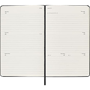 Moleskine 2023 Weekly Horizontal Planner, 12M, Large, Black, Hard Cover (5 x 8.25)