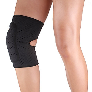ShuoXin Thicken Breathable Sports Neoprene Knee Sleeve Compression Support Brace Knee Guard Protector Pad 1PCS - Black (L)