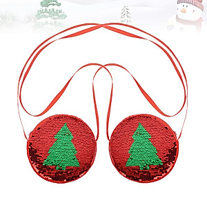ABOOFAN 4 Pcs Shoulder Bag for Girls Xmas Messenger Bag Christmas Party Bag Fillers Kids Change Purse Christmas Coin Bag Christmas Coin Pouch Kids Messenger Bag Christmas Tree Child Wallet