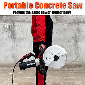 JACKCHEN 14 Inches Concrete Saw Electric Powered 3000W Cut-Off Saw, 110V 4.8" Cut Depth and Electric Grinder With Diamond Blade, Electric Concrete Saw