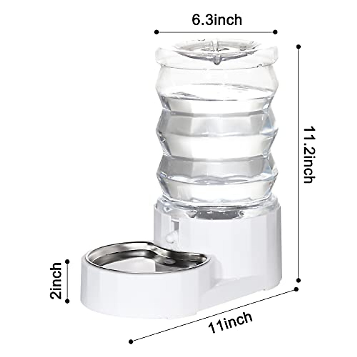 Sfozstra Automatic Pet Water, Cat Feeder, Feeding Bowl, 3L Large Capacity Automatic Dispenser, 100% BPA-Free,Stainless Steel Gravity Pet Water Dispenser