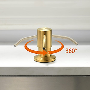 Soap Dispenser for Kitchen Sink, YardMonet Gold Sink Soap Dispenser or Lotion Dispenser with 13 Ounce Large Soap Bottle, Gold