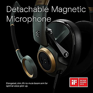 EPOS H6Pro - Closed Acoustic Gaming Headset with Mic - Over-Ear Headset – Lightweight - Lift-to-Mute - Xbox Headset - PS4 Headset - PS5 Headset - PC/Windows Headset - Gaming Accessories (Green)