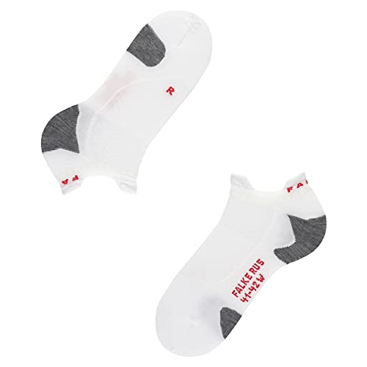 FALKE Women's RU5 Race Invisible Running Socks, No Show, Ultralight Cushion, Athletic, Breathable Quick Dry, Nylon, White (White-Mix 2020), 8-9, 1 Pair