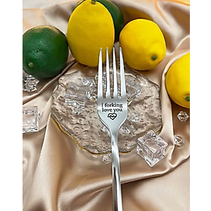 I Forking Love You Fork Gifts for Him Her Anniversary Christmas Gifts for Boyfriend Girlfriend Birthday Gifts for Husband Wife Dessert Dinner Forks for Hubby Wifey
