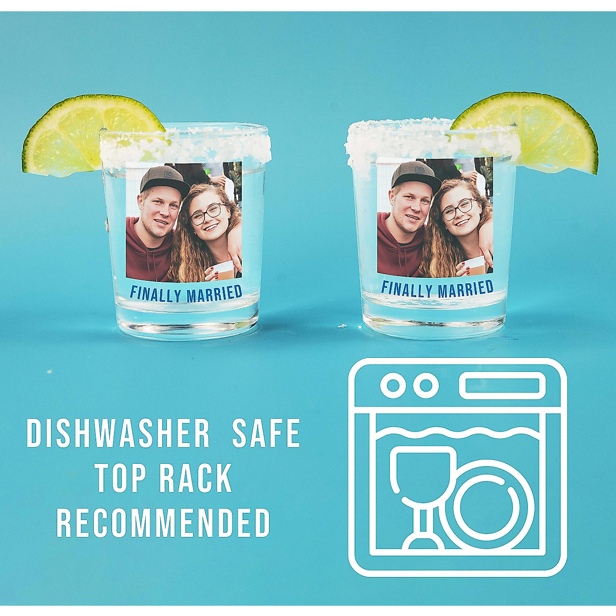 2pk Personalized Printed Photo 2.5oz Shot Glasses, Gifts for Dads and Moms, custom image or pictures – anniversaries, party favors, bachelor or bachelorette party, 21st birthday shot glass