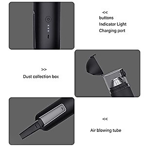 Aqur2020 Car Vacuum Cleaner, Vacuum Cleaner 69000rpm 15000Pa 2 Levels Paper Cleaning Mode (Black)