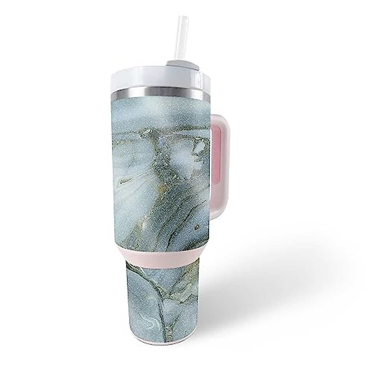 MightySkins Glossy Glitter Skin Compatible with Stanley The Quencher H2.0 FlowState 40 Oz Tumbler - Crystal Rock | Protective, Durable High-Gloss Glitter Finish | Easy to Apply