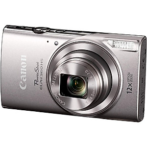 Canon PowerShot ELPH 360 HS Digital Camera (Silver) (1078C001) + 64GB Memory Card + NB11L Battery + Case + Charger + Card Reader + Corel Photo Software + HDMI Cable + Flex Tripod + More (Renewed)