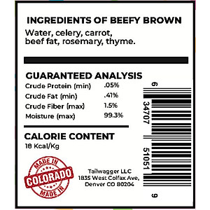 Tailwagger Beefy Brown Ale Bone Broth for Dogs, 12 oz
