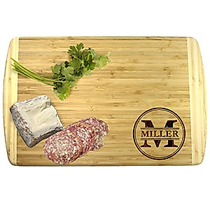 Premium Bamboo Cutting Board - Custom Engraved and Monogrammed - Personalized for Home - 18 X 12