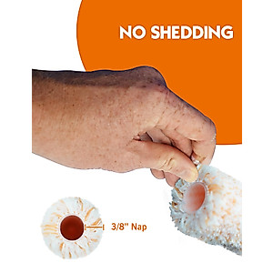 ROLLINGDOG 4 Inch Paint Roller - Mini Rollers Painting Include 4" Microfiber Jumbo Mini Paint Roller 3/8” Nap,Paint Tray with Disposable Liners (Pack of 3) and Paint Roller Frame