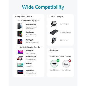 Anker USB C to USB C Cable, Type C 60W Fast Charging Cable (1FT, 1Pack) for iPhone 16 Series, iPad Mini 6 and More (USB 2.0, Silver)