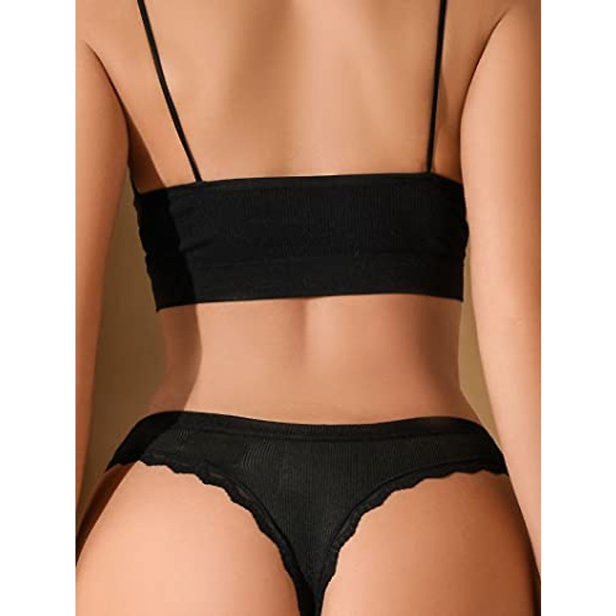 Banamic Sexy G String Thong for Women Underwear Thongs Panties for Women Black
