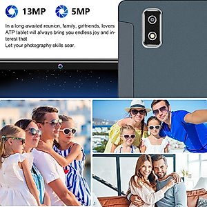 2024 Newest 10 Inch Tablet,3 in 1 Tablet with Keyboard Mouse pen, Android 13 Tablet 4G Cellular with 2 SIM 1 SD-64GB ROM TF Max 512GB,Octa-Core,1080 FHD,13MP,GMS-Zertifizierung,GPS/ WIFI/ BT(Grey)