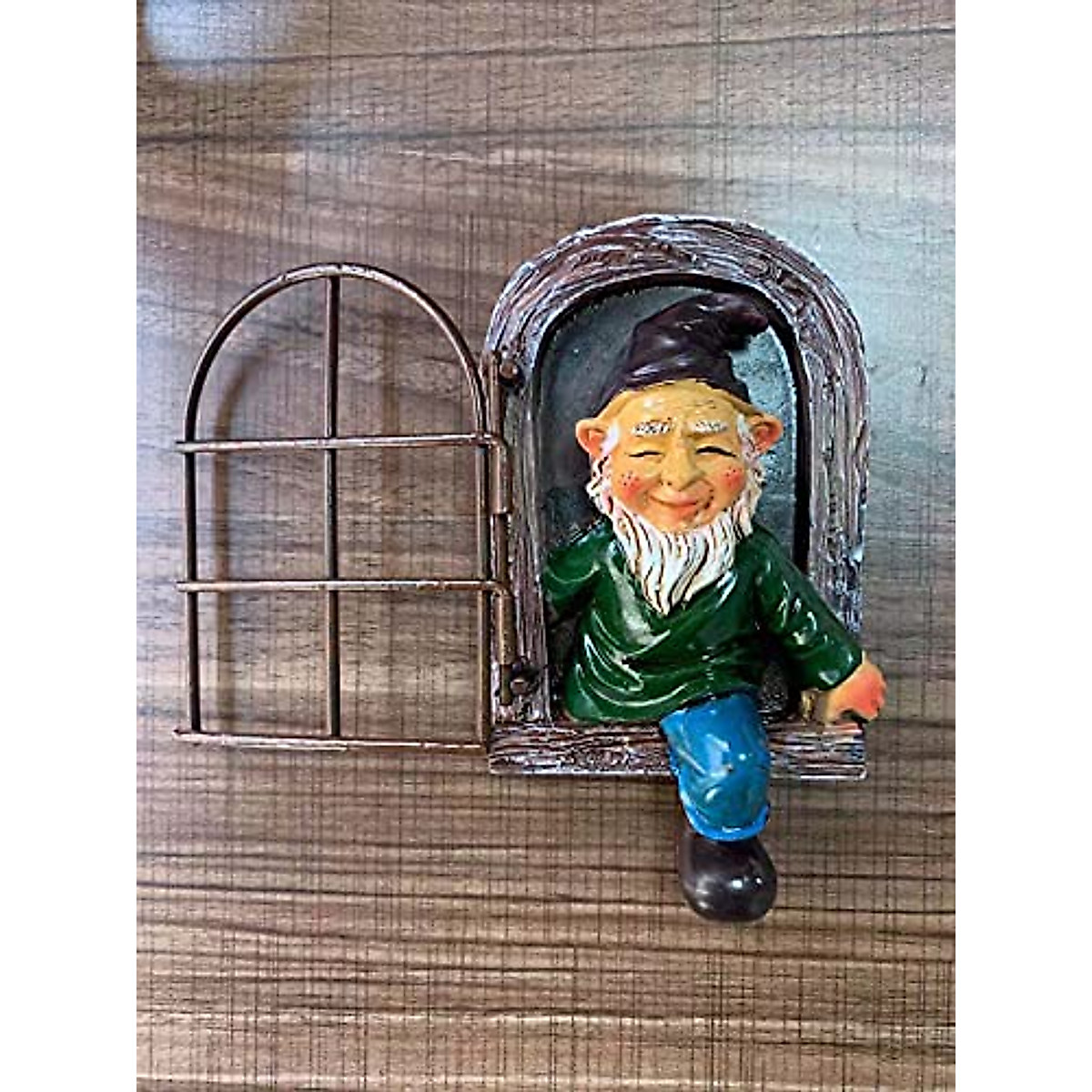 Garden Gnome Statue, Elf Out The Door Tree Hugger, Funny Garden Tree Decoration, Patio Yard Lawn Porch Decoration (Green)