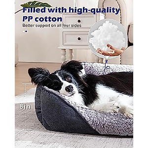 AIPERRO Dog Beds for Small Dogs 25 * 21In, Dog Bed Small Size Dog Washable, Orthopedic Dog Bed Indoor, Sofa Bed Soft Sleeping Puppy Dog Beds Breathable Cuddler Pet Bed with Anti-Slip Bottom