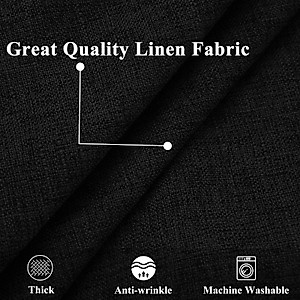 decorUhome Decorative Outdoor Throw Pillow Covers 18x18 Set of 2, Square Linen Rustic Farmhouse Pillow Covers with Stitched Edge for Couch, Sofa, Living Room, Black