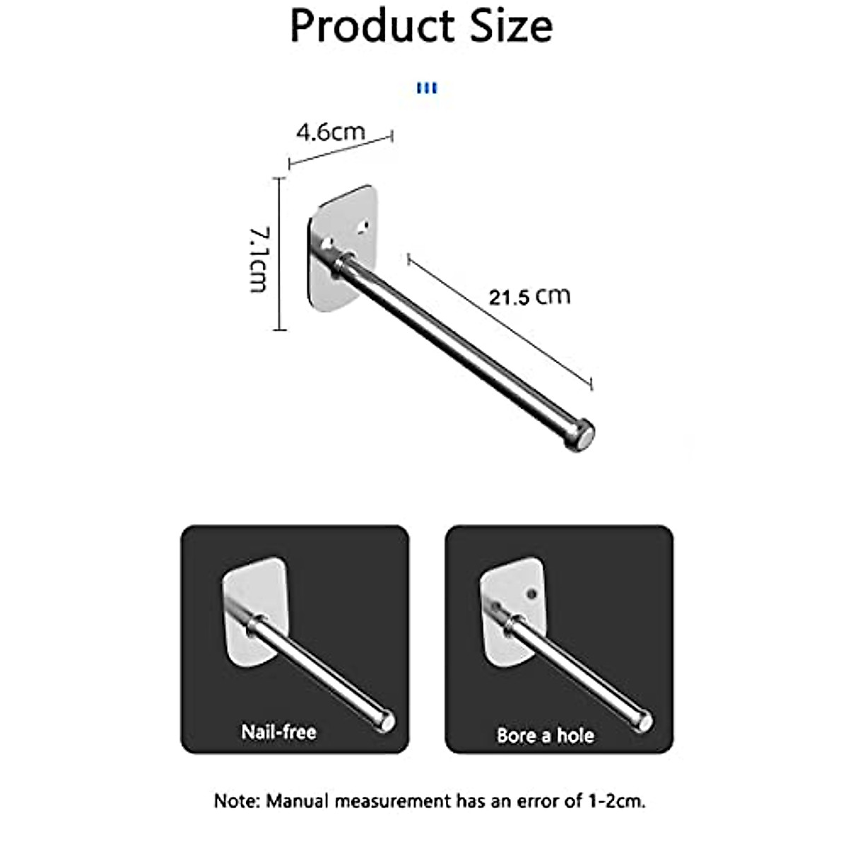 XINYUWIN Stainless Steel Clothes Hanger Storage Rack Organizer Wall Mount Adhesive OR Drilling Installation