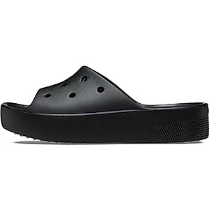 Crocs Women's Classic Slide | Platform Sandals, Black, 6