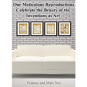 Original Corvette Patent Art Prints - Set of Four Photos (8x10) Unframed - Makes a Great Man Cave Decor and Gift Under $20 for Corvette Owners and Car Enthusiasts