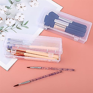 WLLHYF 3Pack Small Plastic Storage Containers with Hinged Lids, Rectangle Clear Plastic Storage Containers Box for Beads Jewelry and Crafts Items (6.1 x 2.56 x 1.18 Inch)