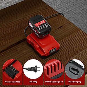 Komifolen 2 Pack 18V 6.5Ah Battery and 1 Set 18Volt Charger Compaitble with Milwaukee m18 Batteries 48-11-1820 48-11-1830 48-1840 48-11-1850