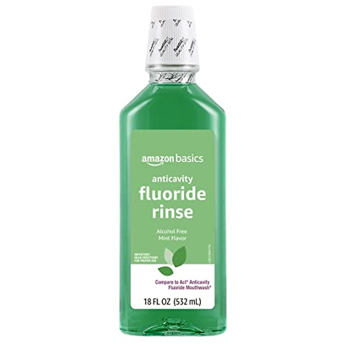 Amazon Basics Anticavity Fluoride Rinse, Alcohol Free, Mint, 18.00 Fl Oz (Pack of 4) (Previously Solimo)