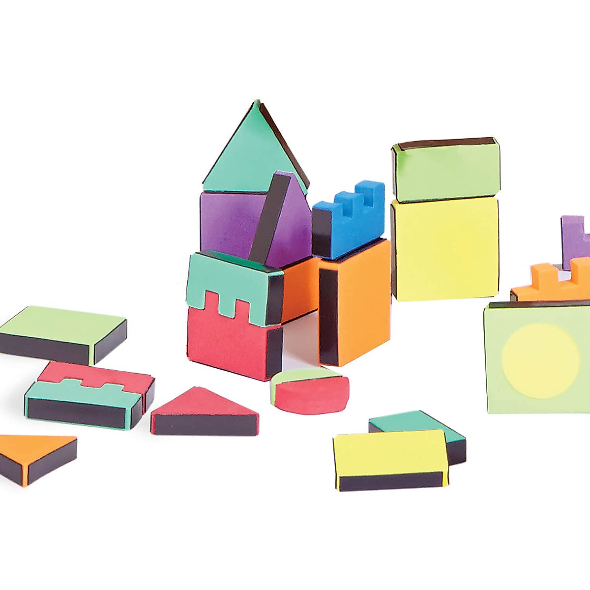 Edushape Magic Shapes Magnetic Foam Building Blocks, 81 Piece