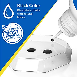 2 Bottles Sky Glue for Eyelash Extensions S+ | Super Strong Black Lash Extension Adhesive for Professional Long Lasting Semi Permanent Individual Lash Extensions | Fast Drying / 7+ Week Retention 5ml