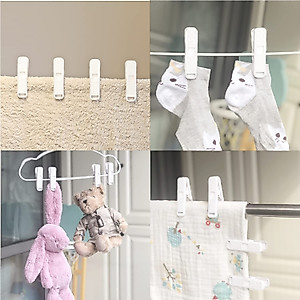 Strong Plastic Clothespins-16 Pack Heavy Duty Laundry Clothes Pins, Strong Clips, Non-Slip Clothes Pegs, Chip Clips, Hanger Clip, Rustless, Windproof, Heatproof-White