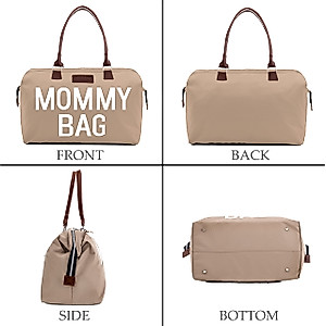 CHQEL Mommy Diaper Bag - Large Travel Bag for Hospital & Baby Care (Beige)