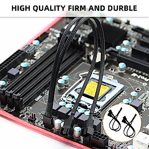 nutjam Black 4 Pin PWM Fan Splitter Cable,1 to 2 Converter, Fan Splitter Adapter for Desktop Computer CPU & Fan (2 Pack)