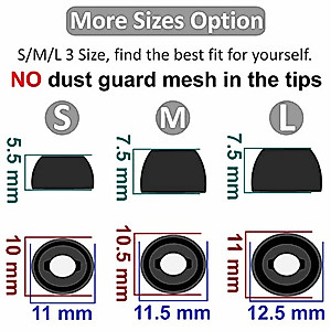 6 Pairs Replacement Galaxy Buds Pro Eartips Earbuds, S/M/L 3 Size Silicone Rubber Flexible Ear Tips Buds Wing Tips Fit in Case Compatible with Samsung Galaxy Buds Pro - Phantom Black