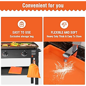 ERABAY Griddle,Heavy Duty Food Grade Silicone Griddle Cover,【Upgraded Full-Edge】 Grill Pads and Floor mats Protective BBQ Grill for Blackstone Protector