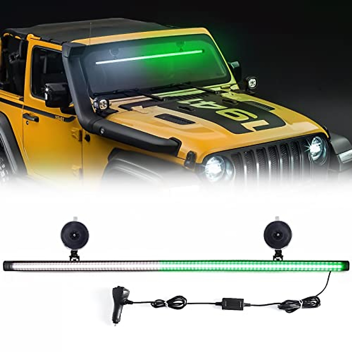 VGETTING LED Windshield Dash Emergency Strobe Lights w/Suction Cups for Law Enforcement POV Vehicles Trucks Rear Deck Hazard Warning Flashing Traffic Light Green White