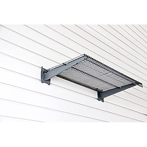 Baoz 2pcs Wall Shelf Kit Garage Storage Rack Heavy Duty Metal Carbon Steel Floating Shelf Mounted Ventilated Shelves for Slatwall(12x24in)