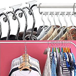 2Pcs Magic Stacking Wardrobe Hanger Clothes Multi Use Folding Metal Drying Rack Hanging Chain to Save and Organize Closet Space Organizer Bedroom Drying Hanger
